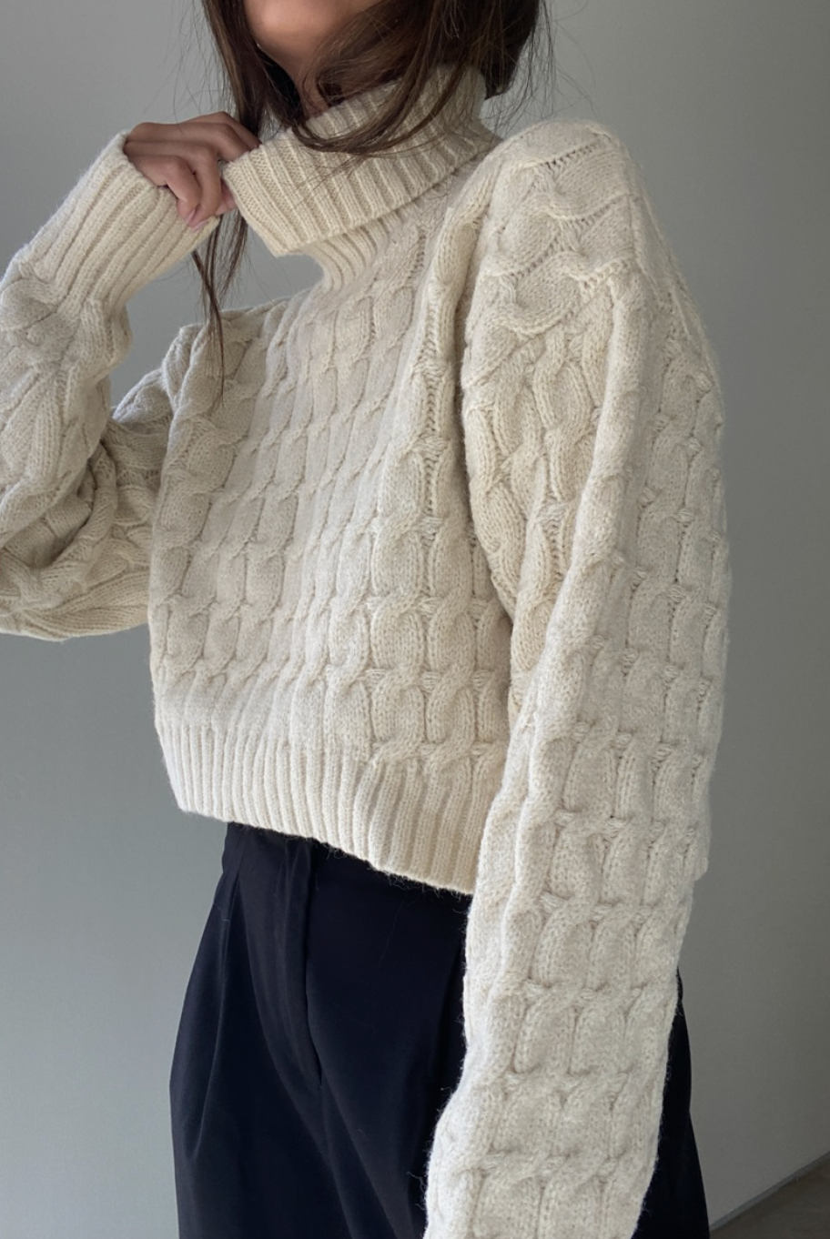 Remi Turtleneck Crop Knit Top – MILK + HONEY LA